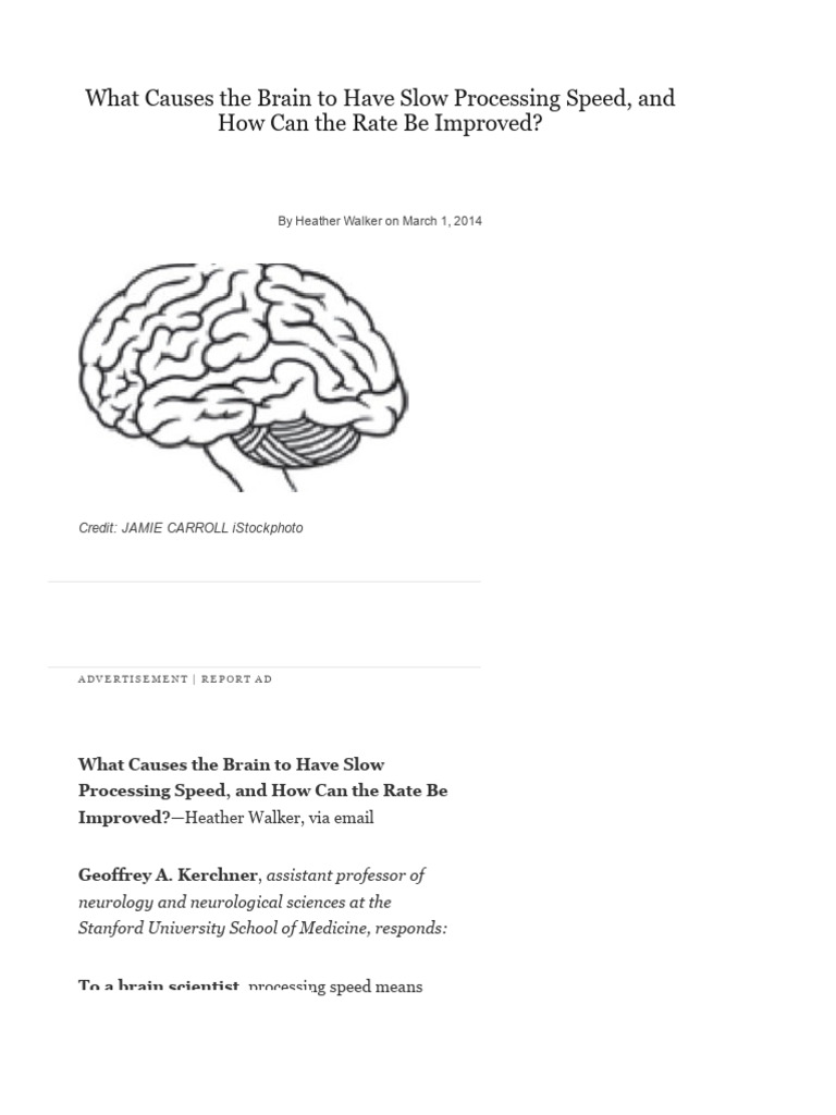 What Causes The Brain To Have Slow Processing Speed, and How Can The ...