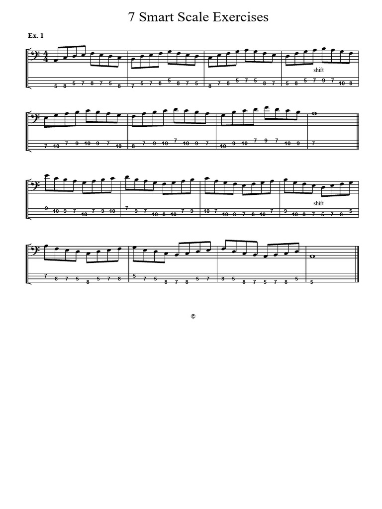 7 Smart Scale Exercise On Minor Scale | PDF