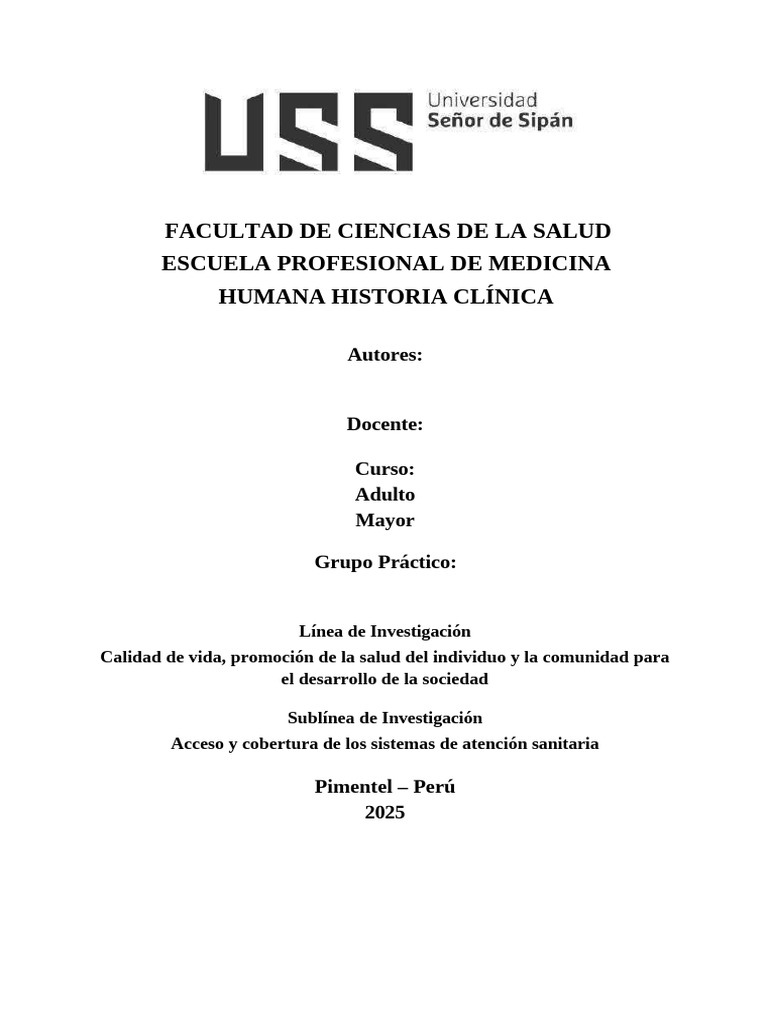 HC - Adulto Mayor - Dra Indira | PDF | Vitamina B12 | Nutrición
