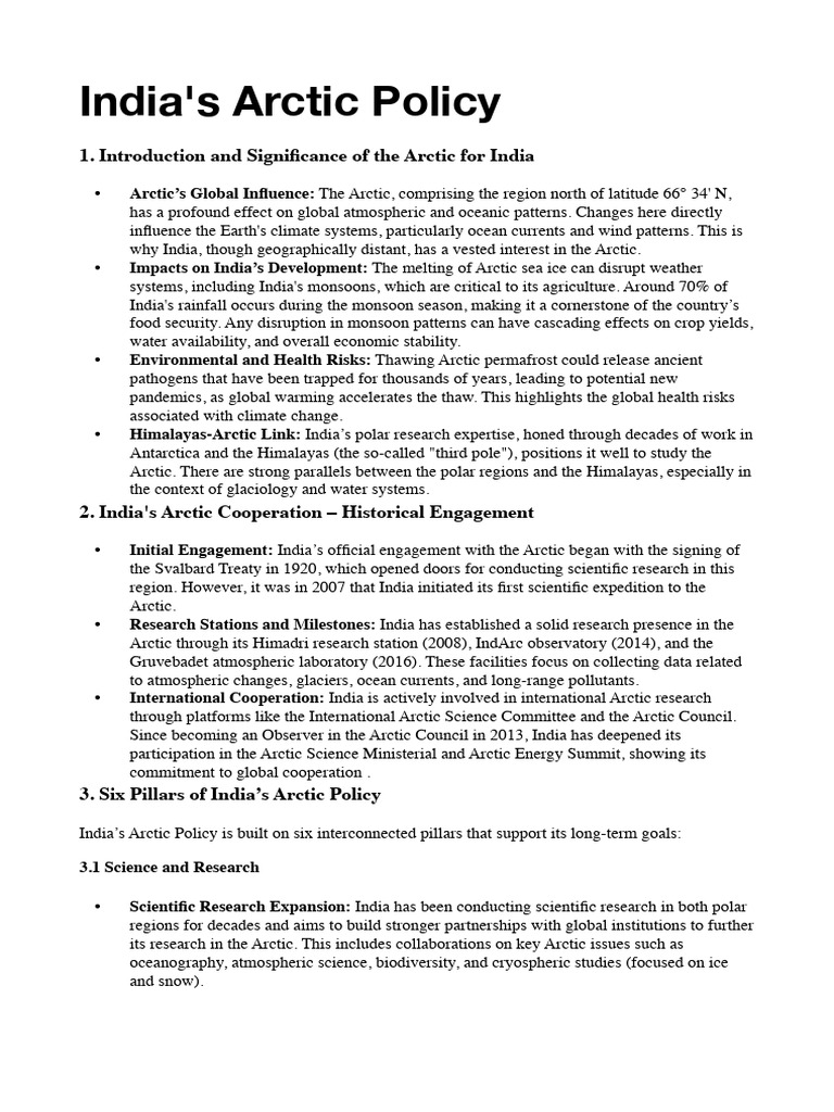 India's Arctic Policy | PDF | Arctic | Climate Change