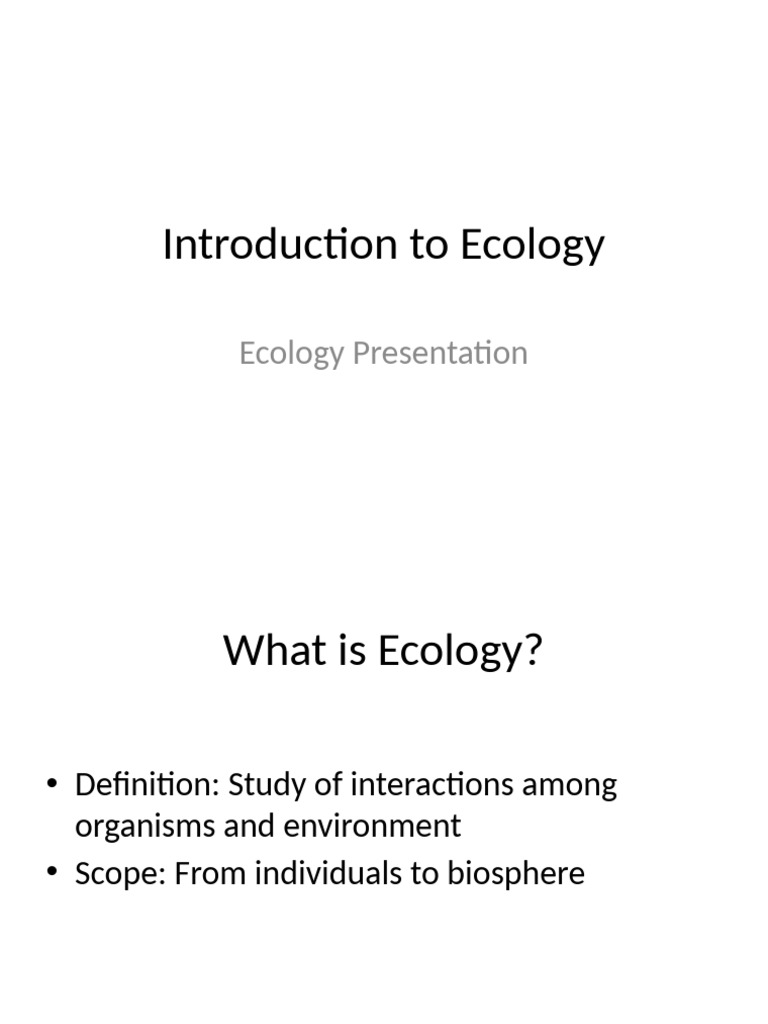 Introduction To Ecology | PDF