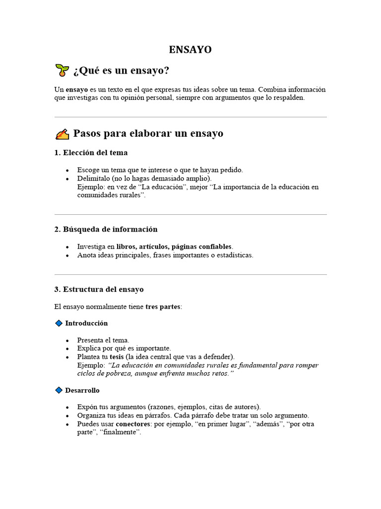 Cómo escribir un ensayo efectivo | PDF | Ensayos