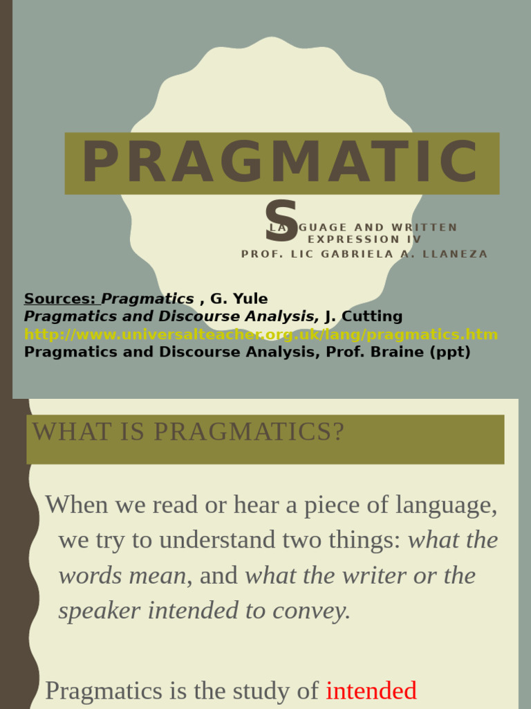 Understanding Pragmatics and Context | PDF | Semiotics | Human ...