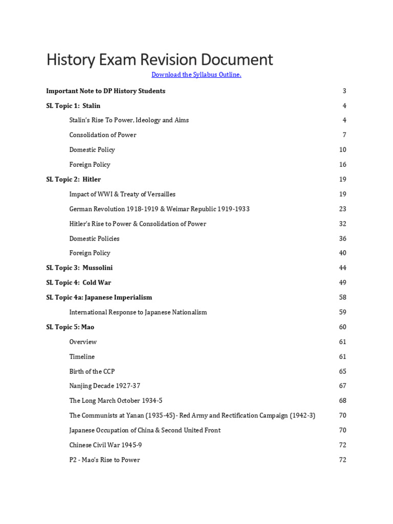 IB History Full Revision Notes p | PDF | Joseph Stalin | Soviet Union