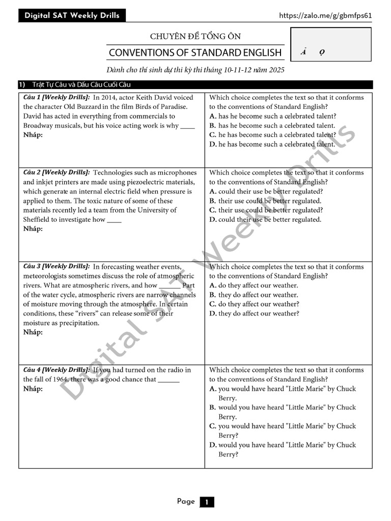 Digital SAT Weekly Drills Guide | PDF | Paris