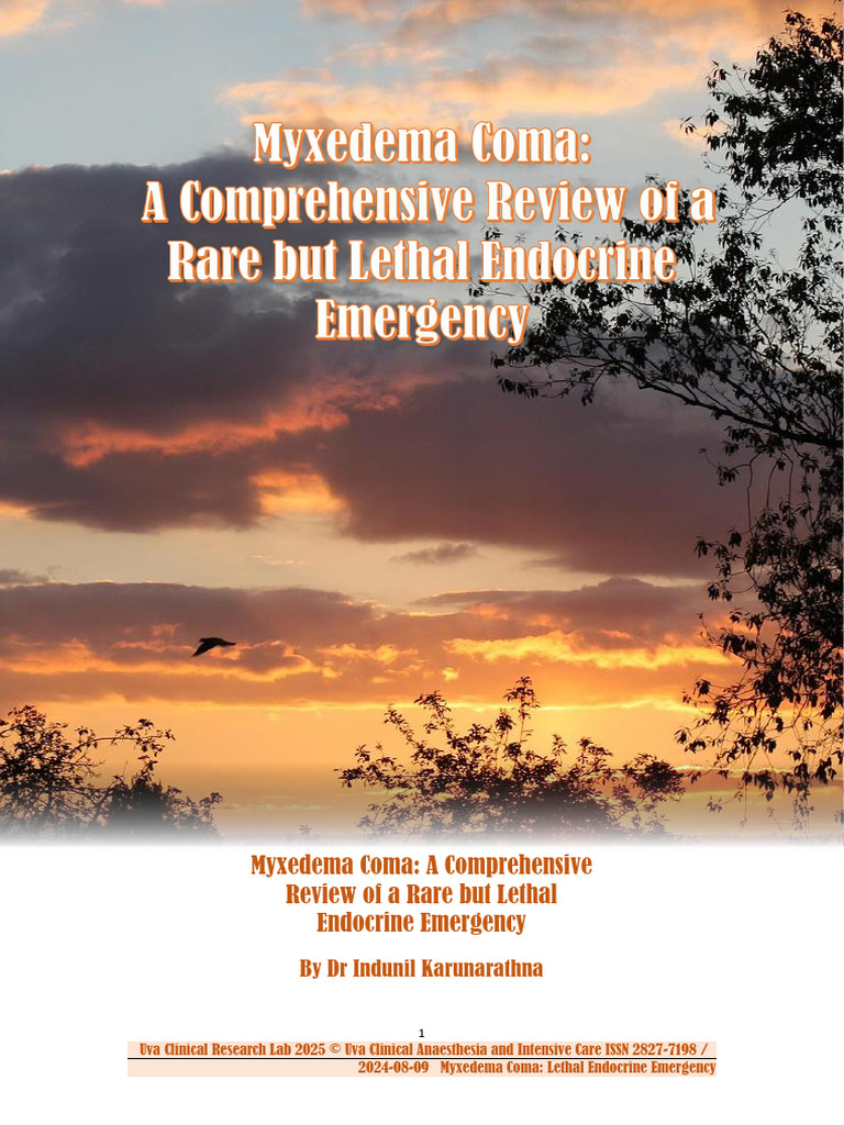 Myxedema Coma: Critical Care Insights | PDF | Hypothyroidism | Thyroid