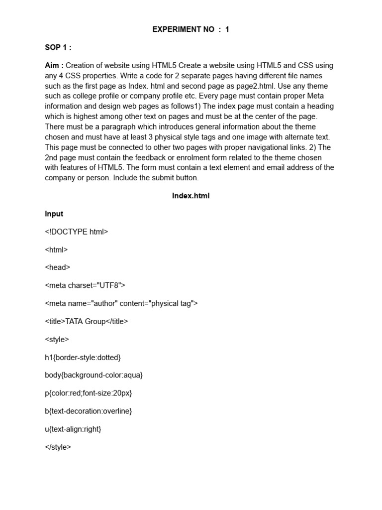 HTML5 and CSS Web Development Experiments | PDF | Java Script | World ...