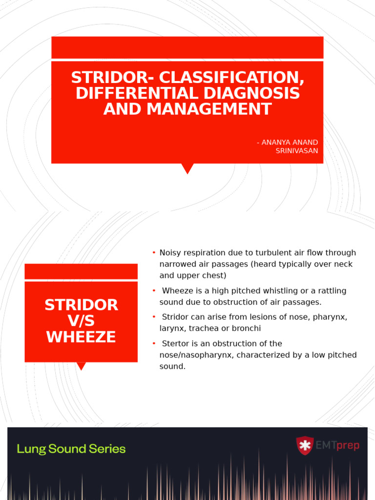 Stridor, DDS, MNG | PDF | Larynx | Diseases And Disorders