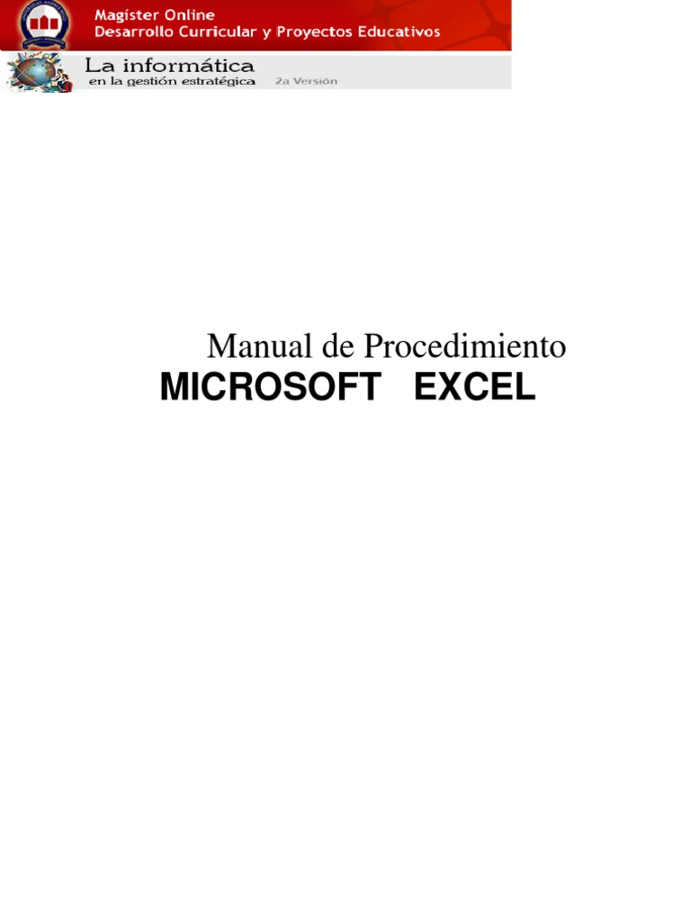 Manual de Procedimientos Excel | PDF | Point and Click | Microsoft Excel