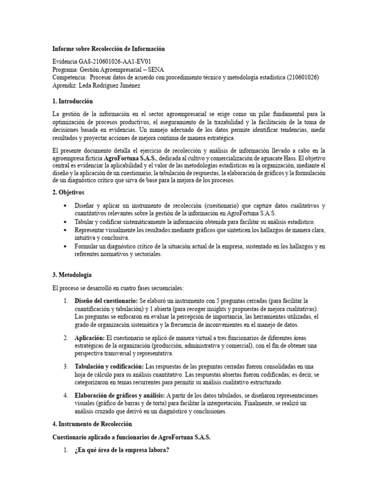Evidencia GA8-210601026-AA1-EV01 Informe Sobre Recolección de ...