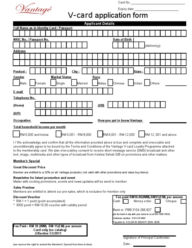 Membership Form Vantage | PDF | Career & Growth | Business