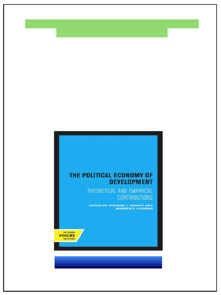 The Political Economy of Development Norman T. Uphoff (Editor) PDF ...