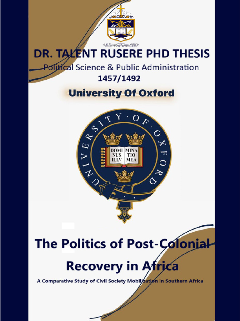 Prof Talent Rusere PHD Thesis - The Politics of Post-Colonial Recovery ...