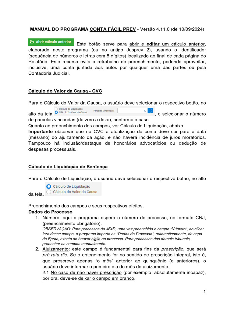 Manual Conta Fácil Prev 4.11.0 | PDF