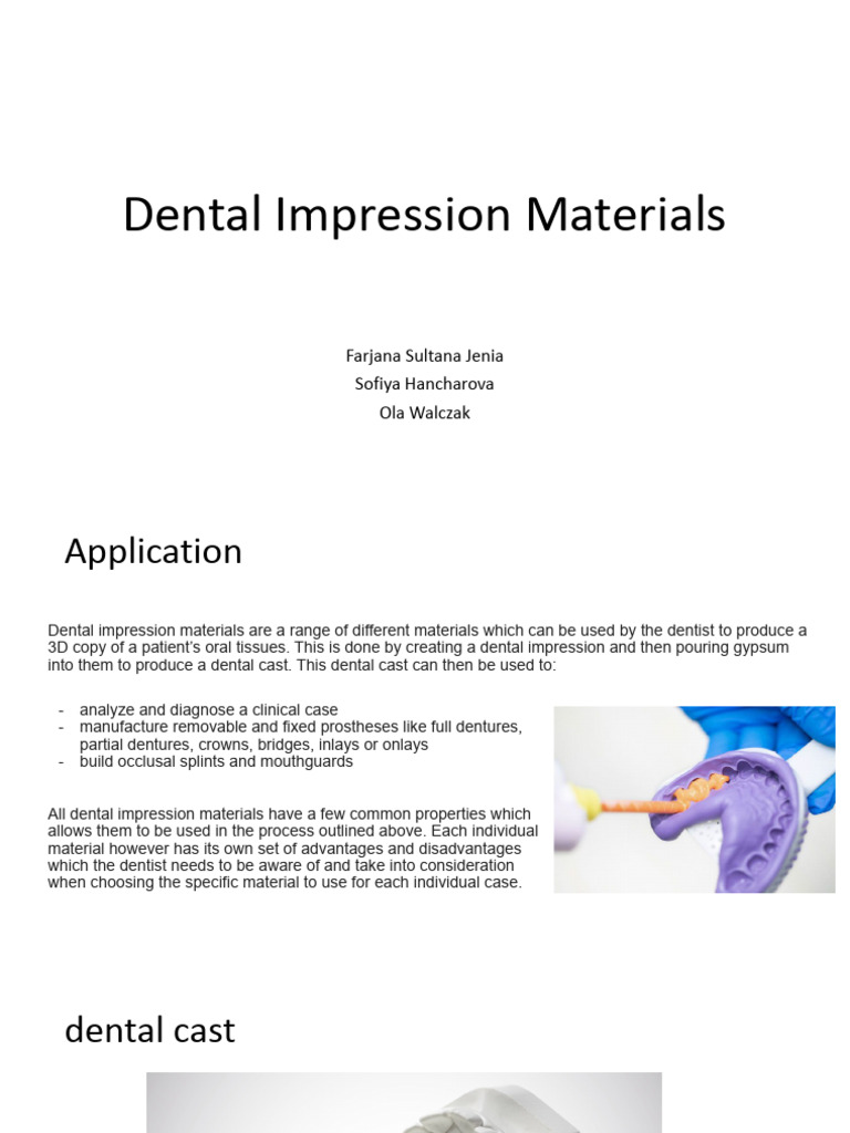 Overview of Dental Impression Materials | PDF | Tooth | Dental Anatomy