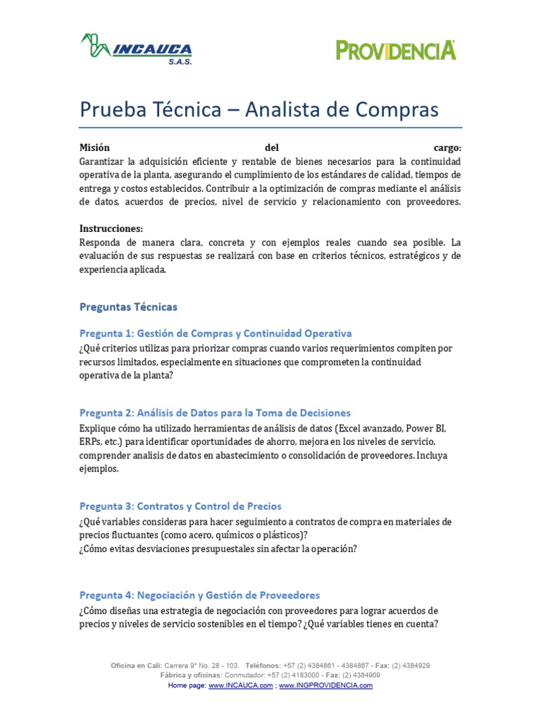 Prueba Tecnica Analista Compras | PDF | Análisis de los datos
