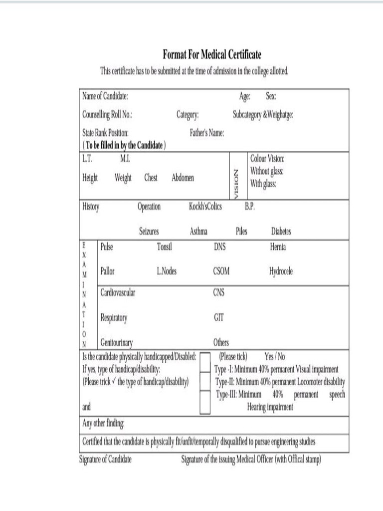 Medical Certificate Format | PDF