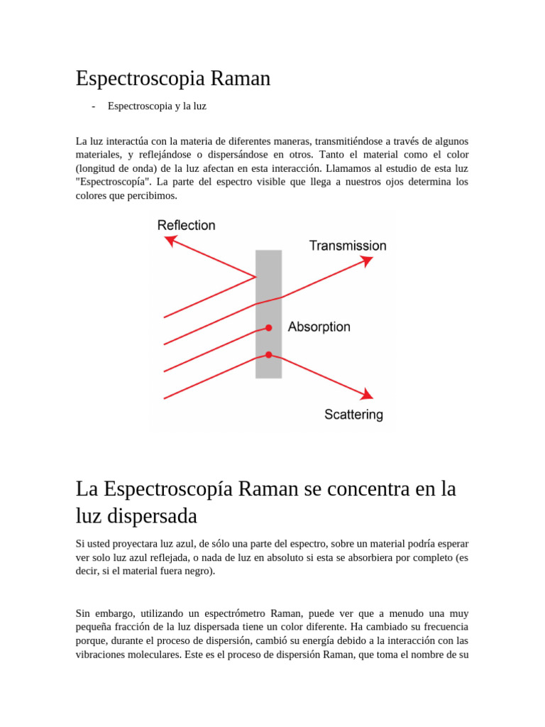 Espectroscopia Raman Teoria 1 | PDF | Espectroscopía Raman | Espectroscopia