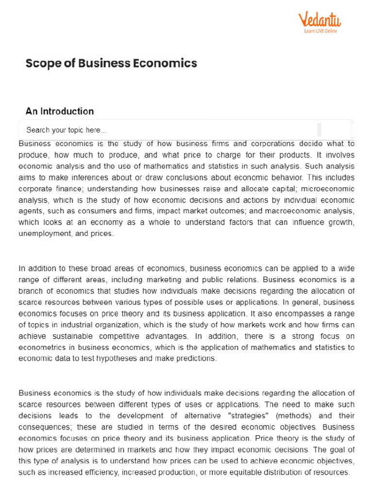 Scope of Business Economics | PDF