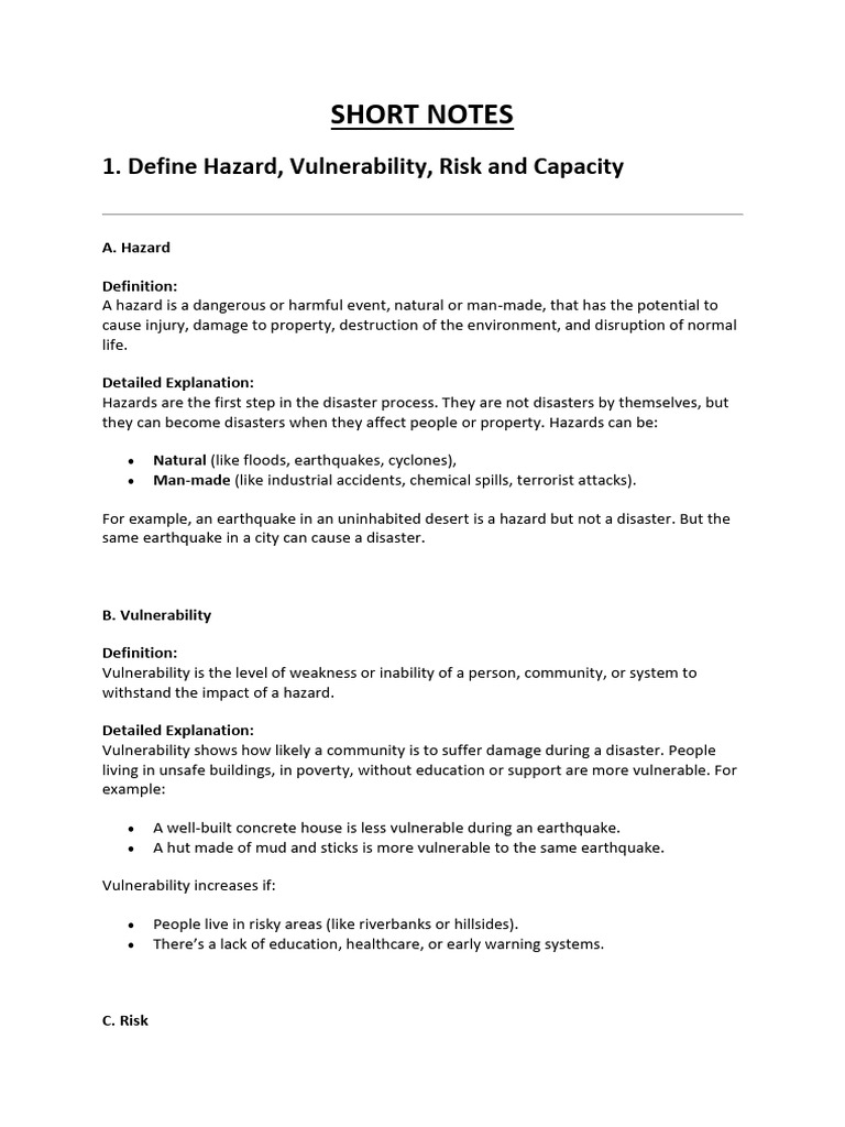 Disaster Management Notes | PDF | Pollution | Emergency Management