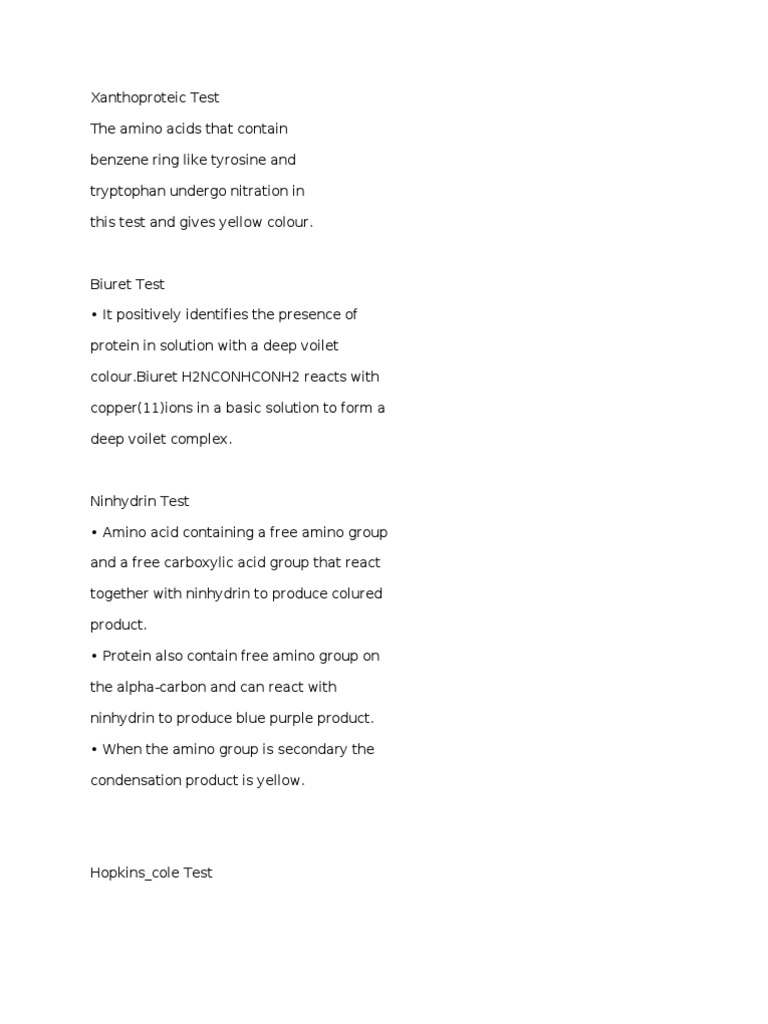 Xanthoproteic Test | PDF