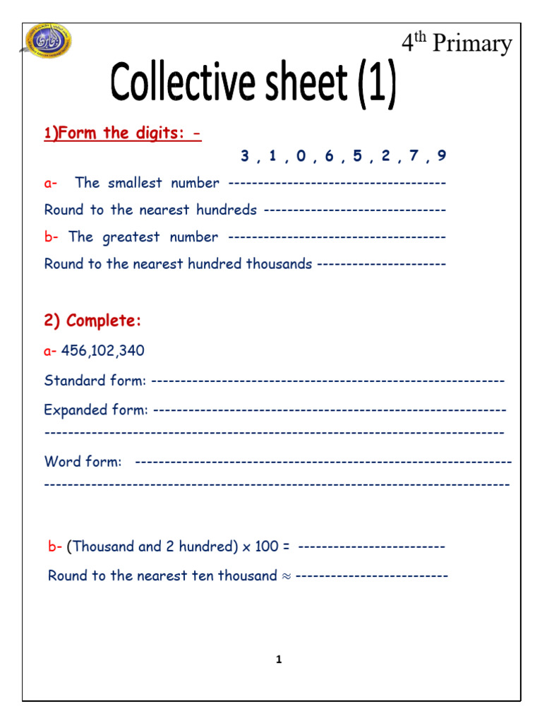 4th Grade Math Practice Worksheets | PDF | Area | Division (Mathematics)