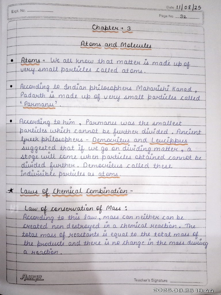 Chapter 3 Chemistry (Class 9th) | PDF