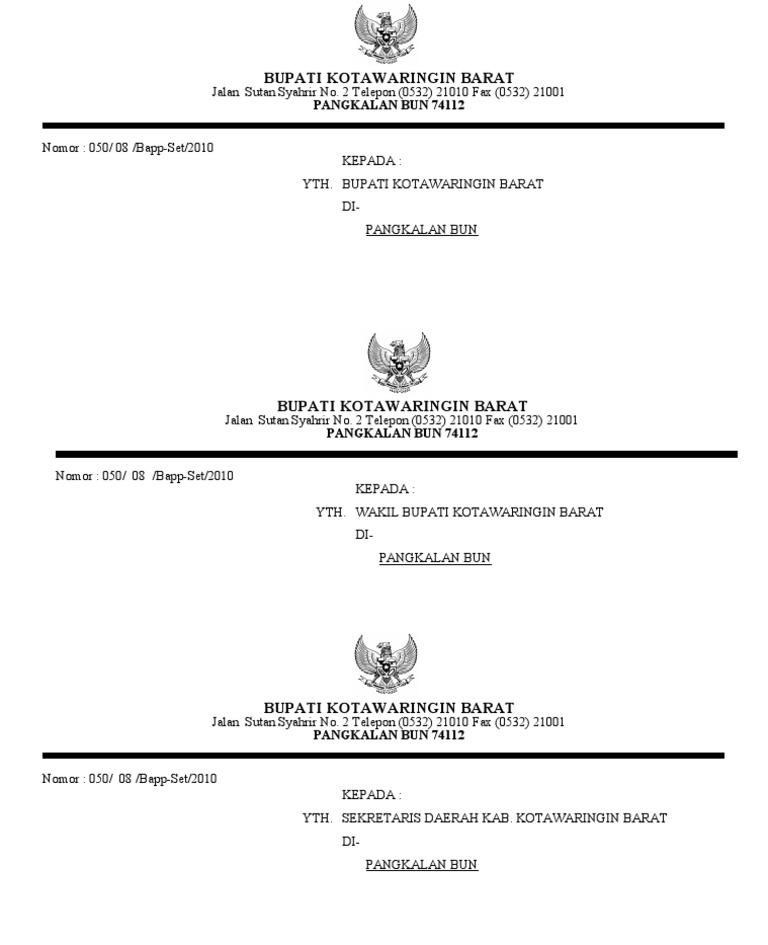 Kop Amplop Bupati Undangan BKPRD | PDF