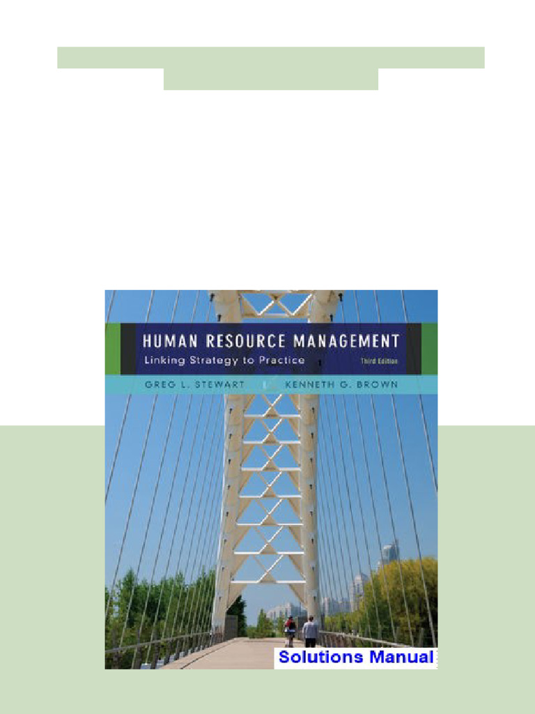 Human Resource Management 3rd Edition Stewart Solutions Manual ...