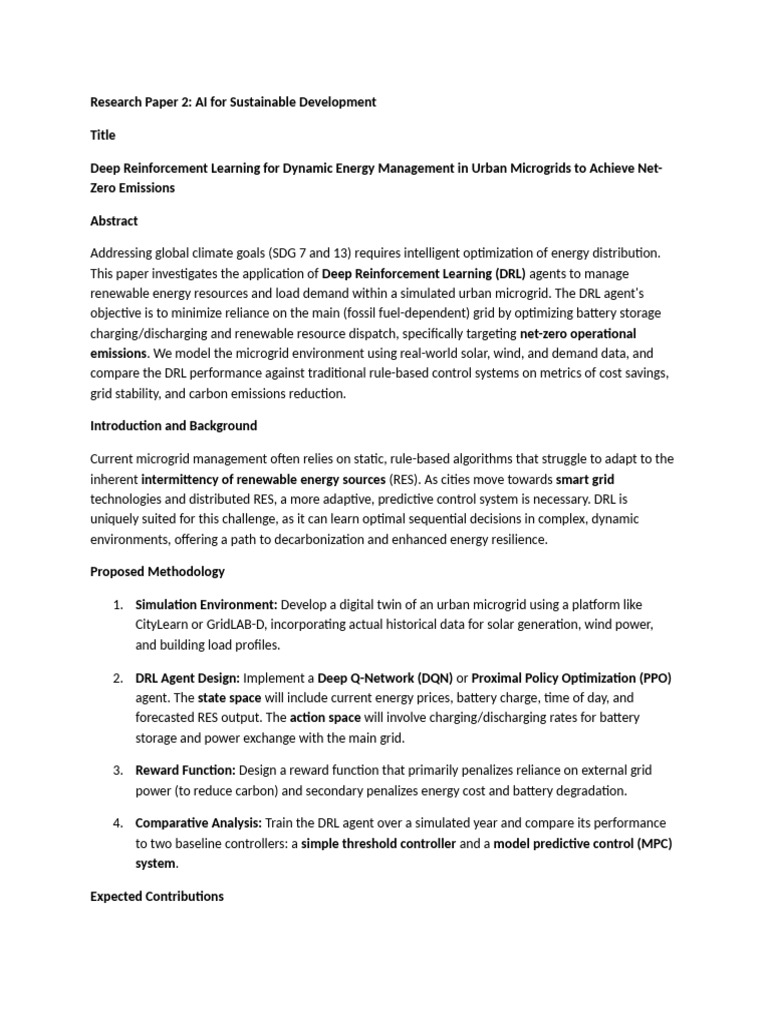 AI-Driven Energy Management for Urban Microgrids | PDF | Climate Change ...