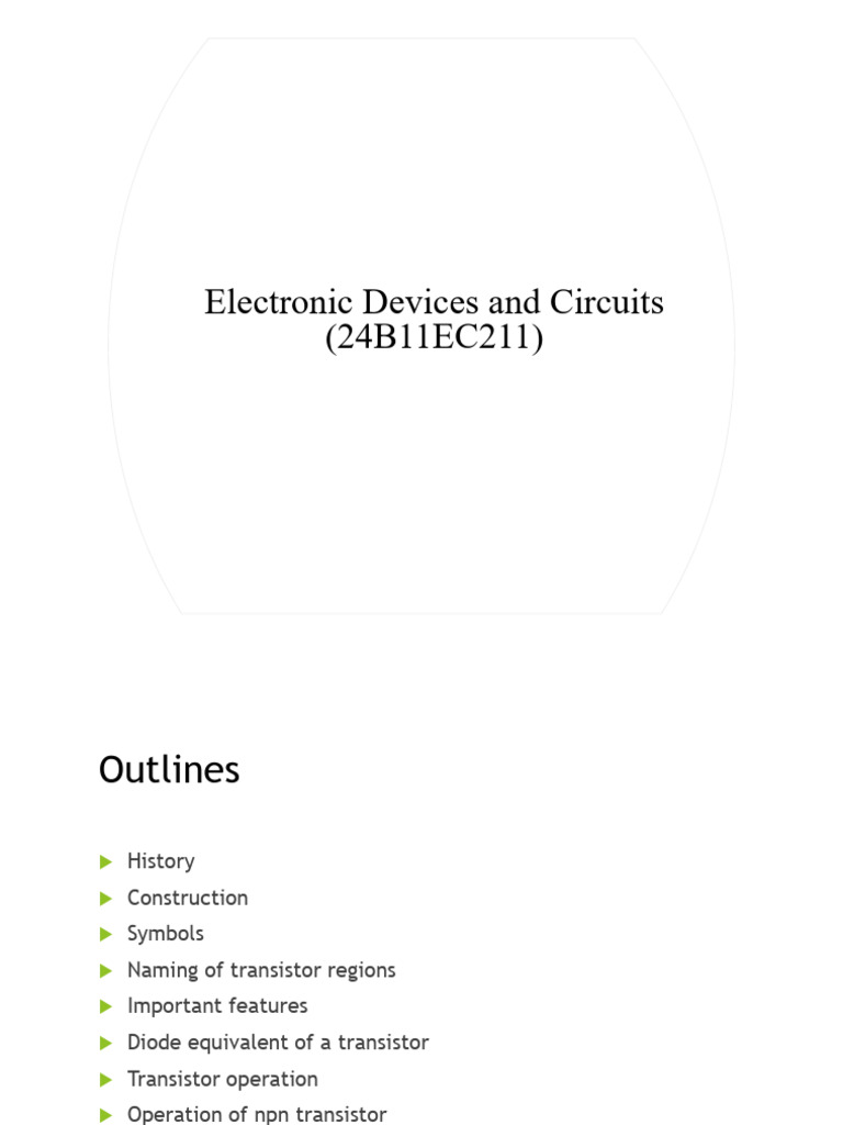 Edc Lec Slides For T-2 Merged | PDF | Field Effect Transistor | Bipolar ...