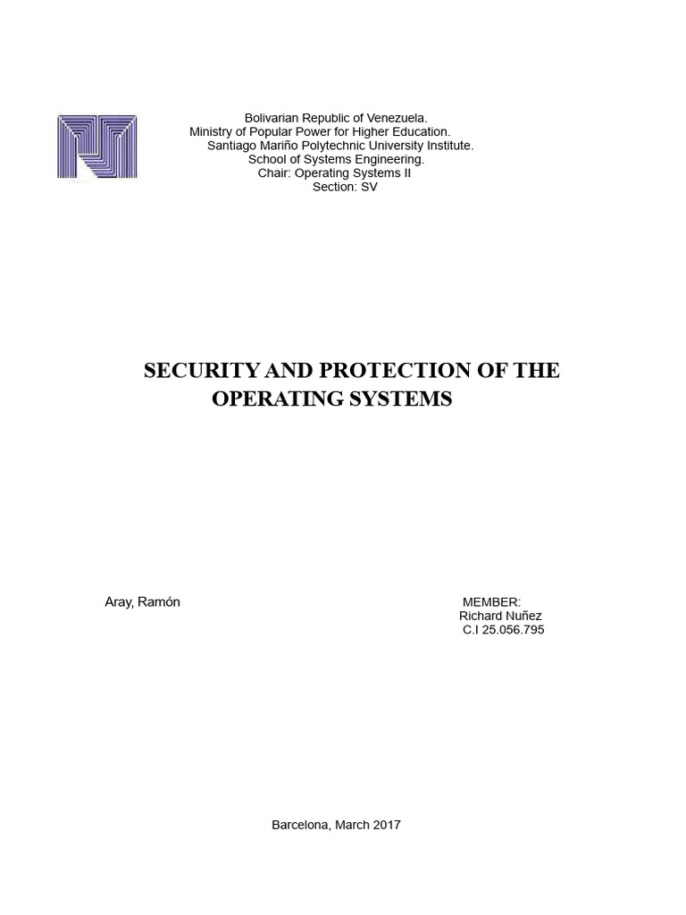Operating Systems Security and Protection | PDF | Security | Computer ...