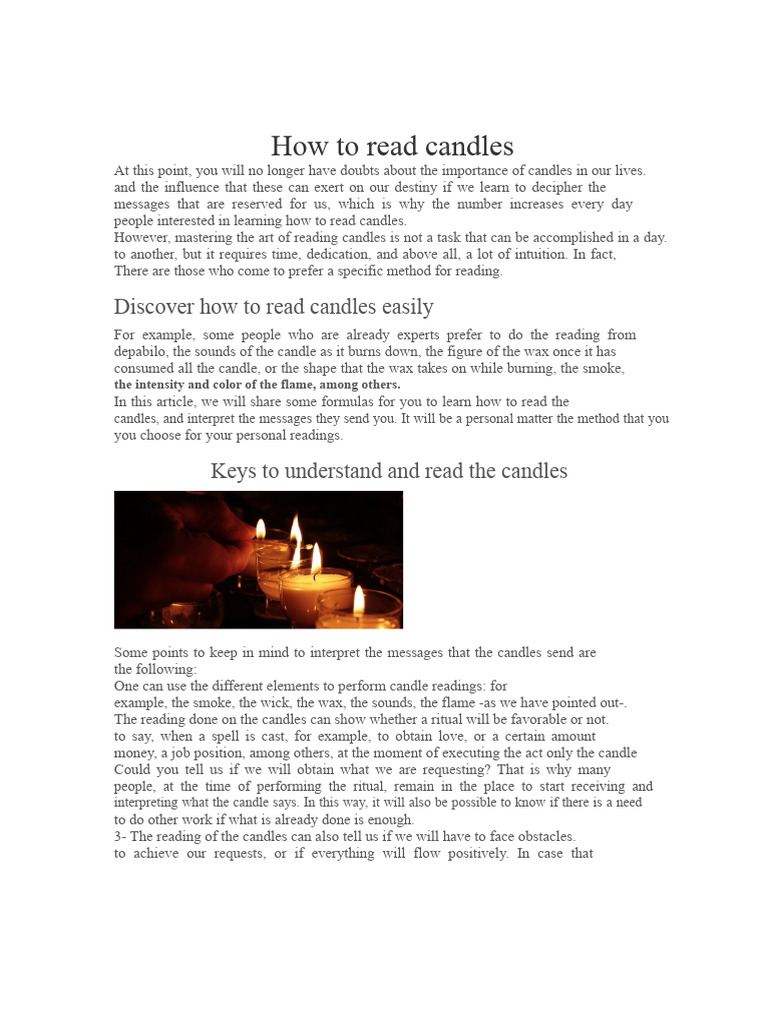 Mastering Candle Reading Techniques | PDF | Candle | Intention