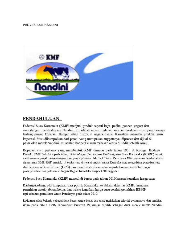 Proyek Grup KMF Nandini | PDF