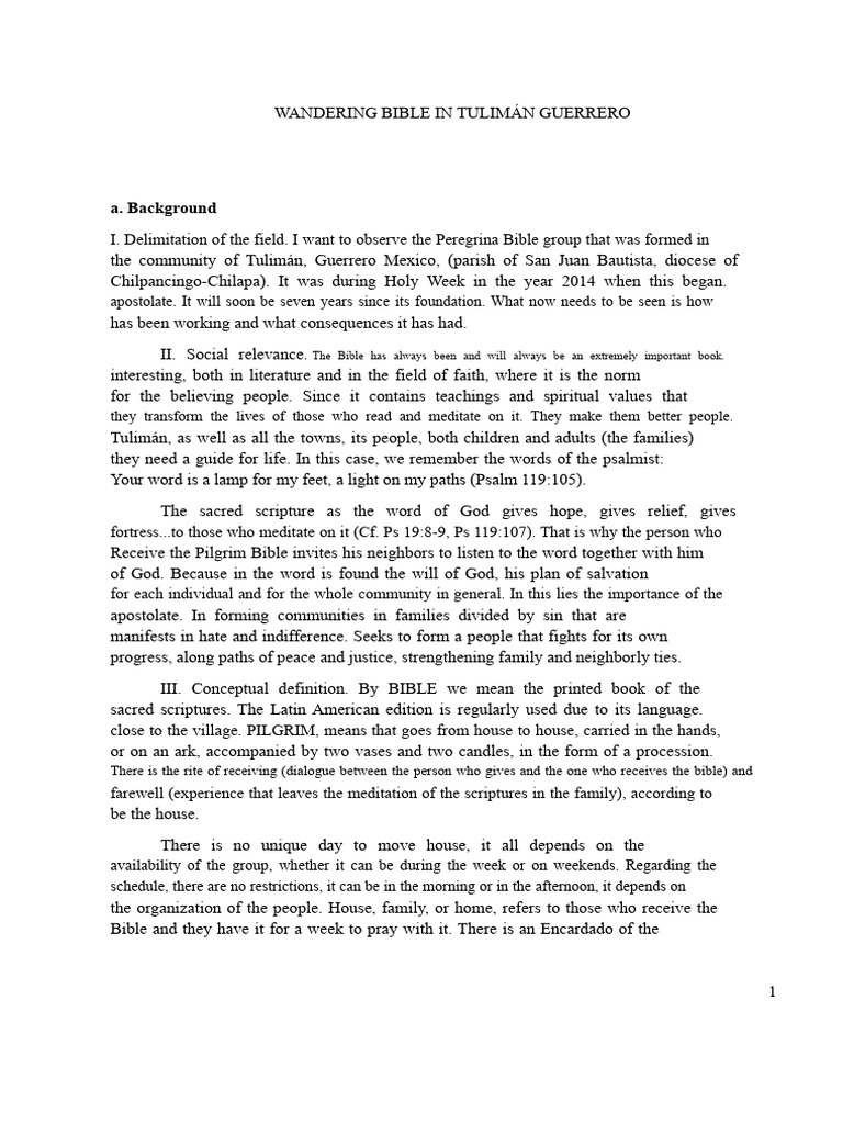 Pilgrim Bible Initiative in Tulimán | PDF | Bible | Prayer