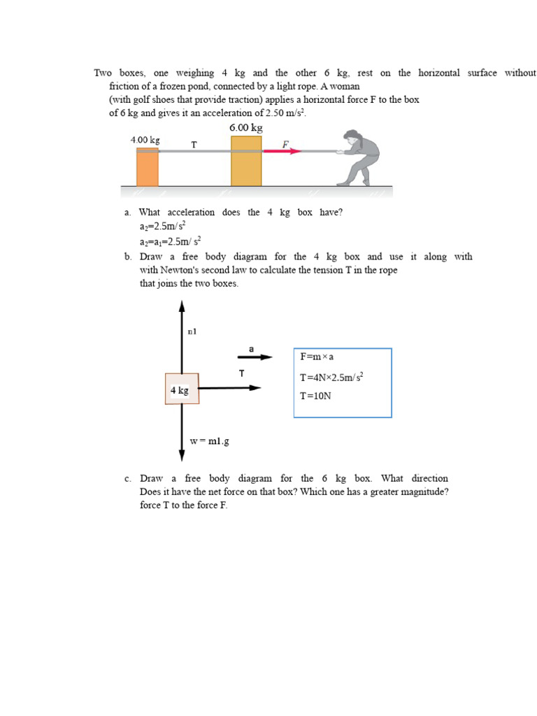 Box Acceleration and Tension Analysis | PDF