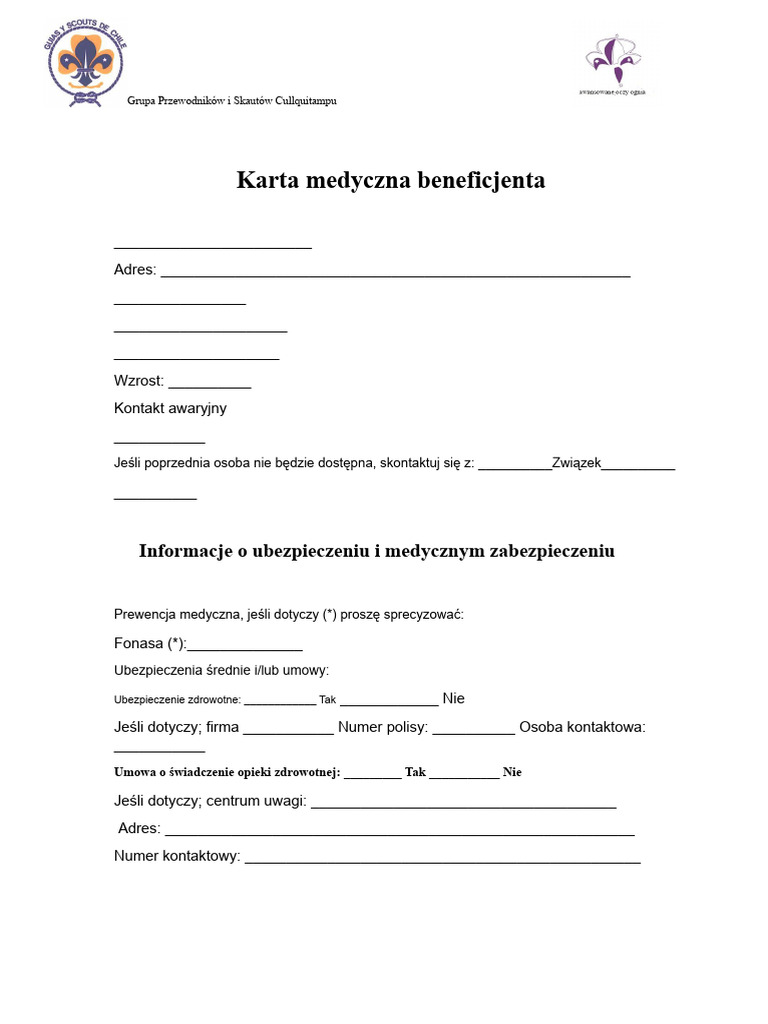 Karta Medyczna Skauta | PDF