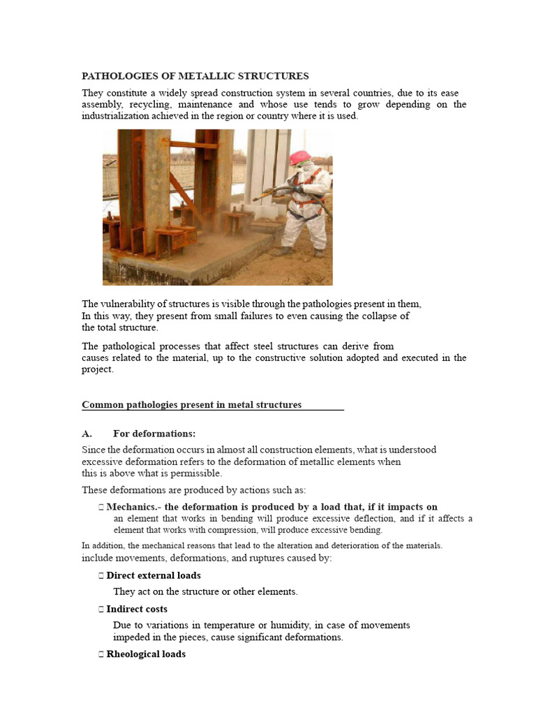 Pathologies in Metallic Structures | PDF | Concrete | Reinforced Concrete