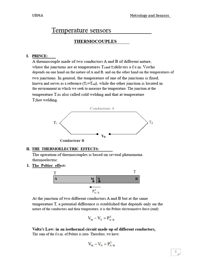 Thermocouples | PDF | Physical Quantities | Applied And Interdisciplinary Physics