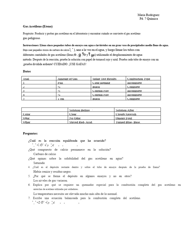 Gas Acetileno | PDF | Oxígeno | Combustión