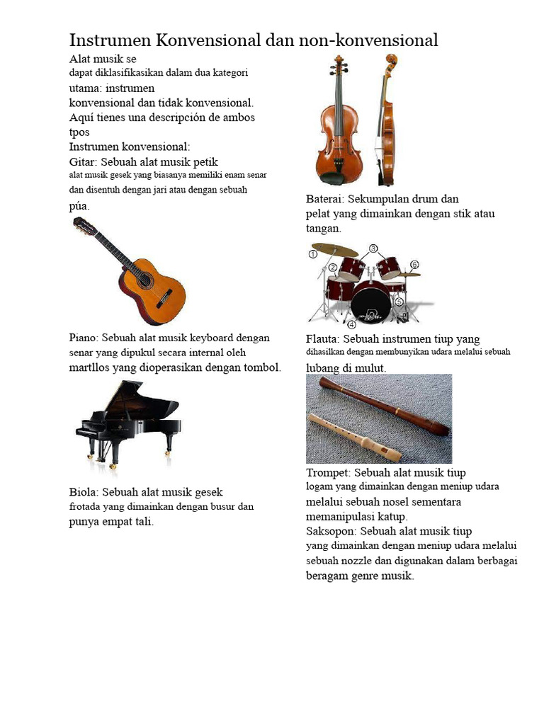 Alat Musik Konvensional dan Non-Konvensional | PDF