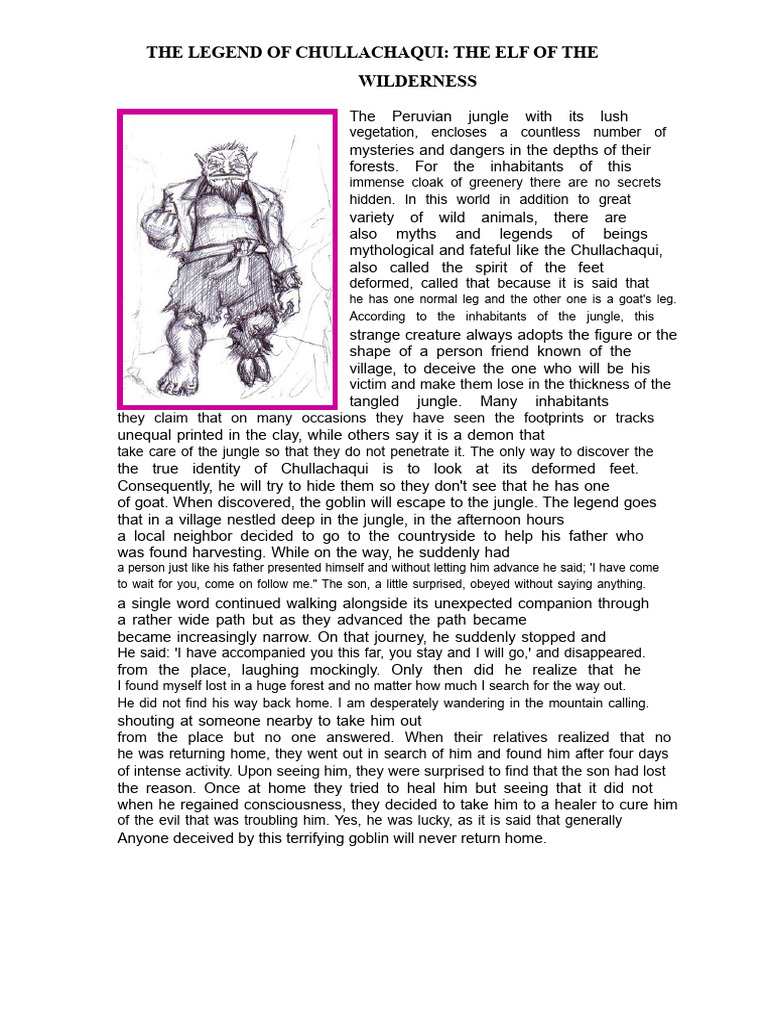 The Legend of The Chullachaqui | PDF | Folklore