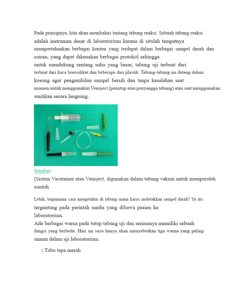 Panduan Tabung Reaksi untuk Laboratorium | PDF