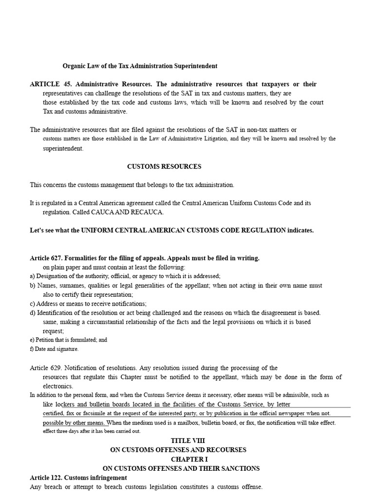 Customs Appeals and Administrative Resources | PDF | Taxes | Customs