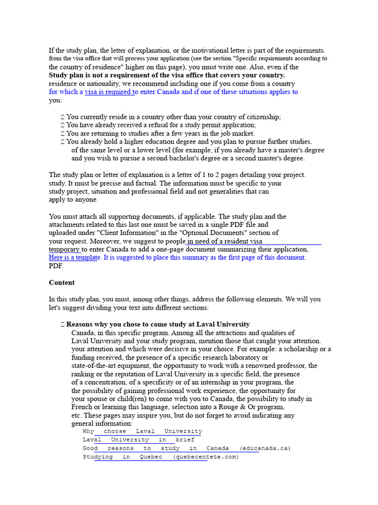 Study Plan Letter Template | PDF | Travel Visa