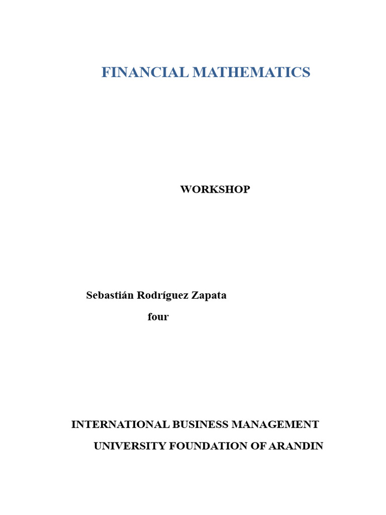 Final Financial Workshop | PDF | Interest | Loans