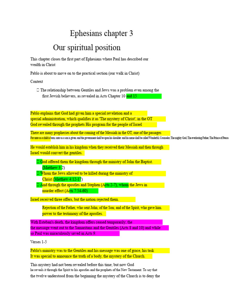 Understanding Ephesians Chapter 3 | PDF | Acts Of The Apostles | Jesus