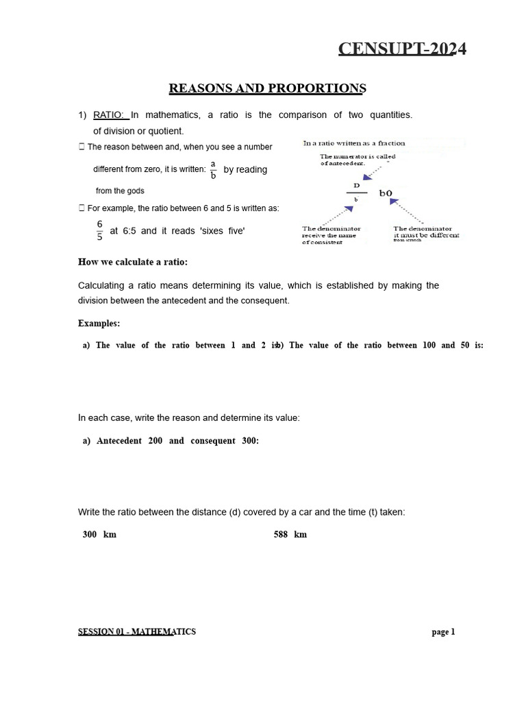 Reasons and Proportions | PDF | Ratio | Mean