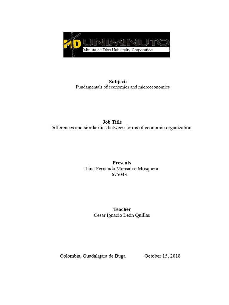 Differences and Similarities of Economic Organization Forms | PDF ...