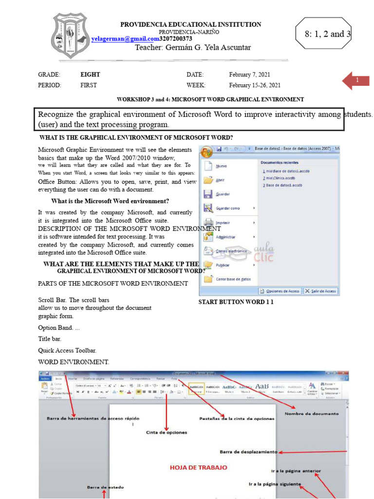 Microsoft Word Graphical Environment Guide | PDF | Window (Computing ...